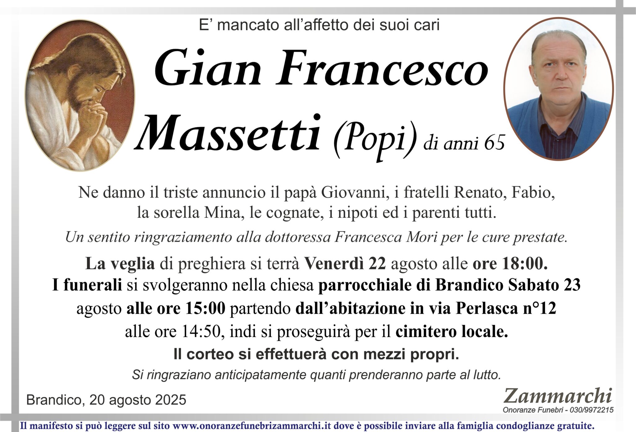 Gian Francesco Massetti (Popi) - Onoranze Funebri Zammarchi | Onoranze ...